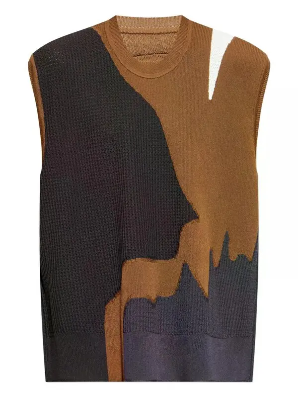 Issey Miyake Round Neckline Vest - Brown