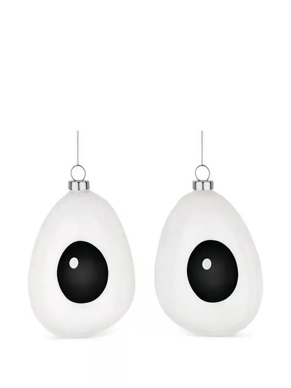 ALESSI Holly Christmas Ornaments - White