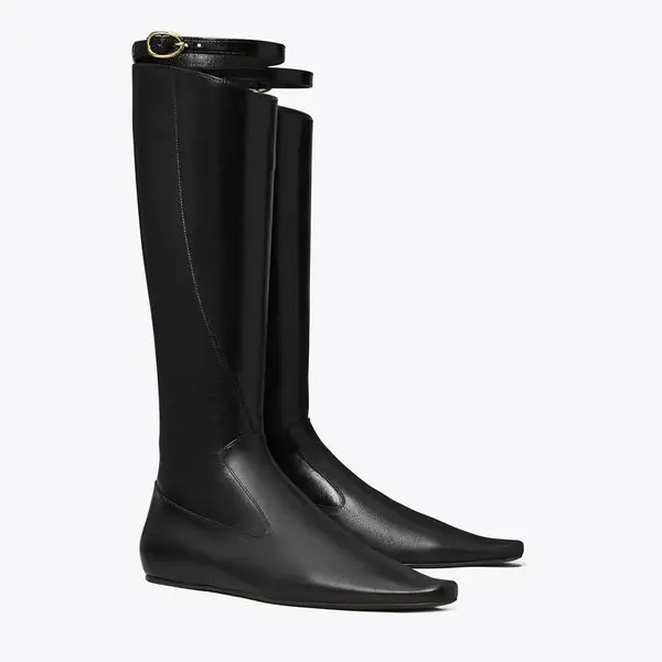 Tory Burch Twisted Riding Boots - Black