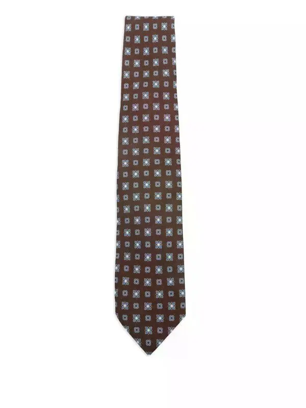 BARBA NAPOLI Patterned Silk Neck Tie - Brown