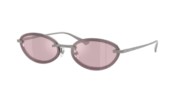 JIMMY CHOO Oval Sunglasses - Violet Mirror Flash Silver