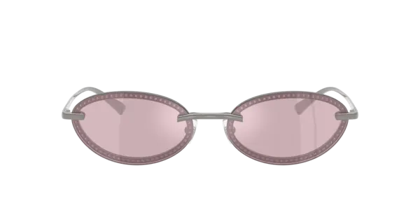 JIMMY CHOO Oval Sunglasses - Violet Mirror Flash Silver