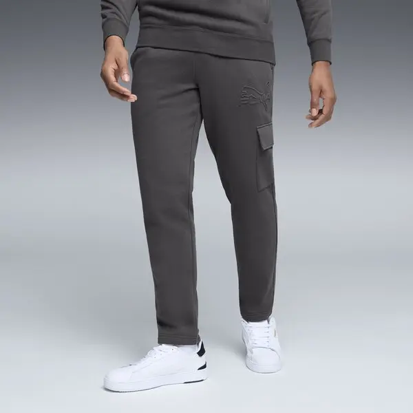 PUMA Essentials Fleece Cargo Pants - Gray