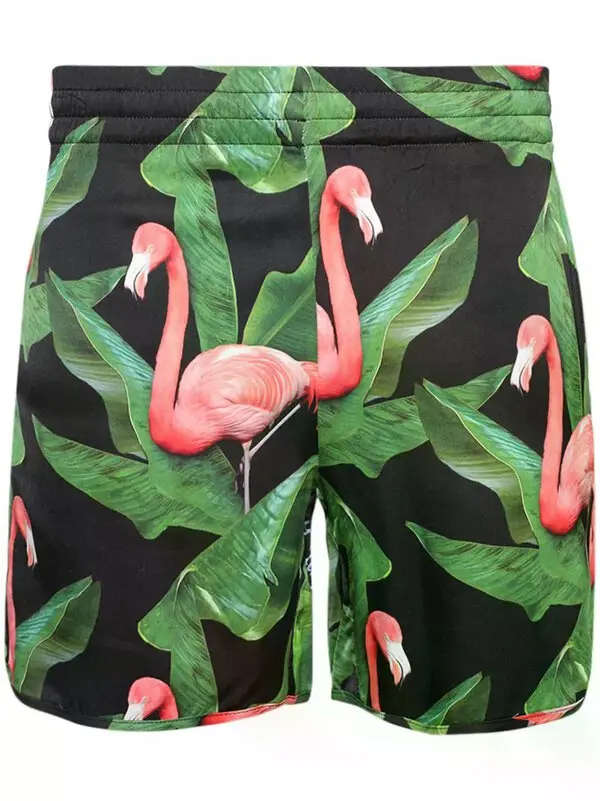 BLUE SKY INN Flamingo Print Shorts - Green