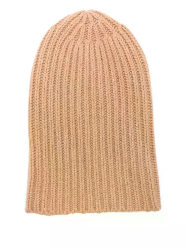 HURRAY Ribbed Cashmere Beanie - Neutrals