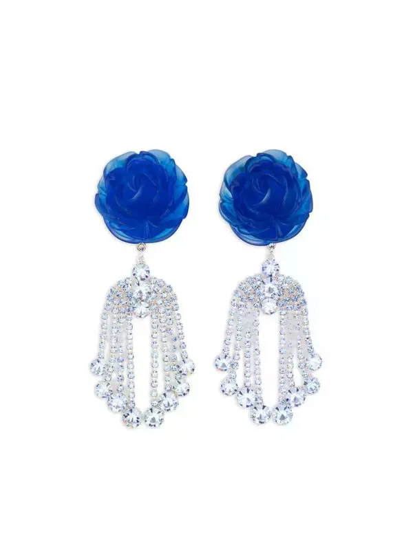 Magda Butrym Rose-embellished Drop Earrings - Blue