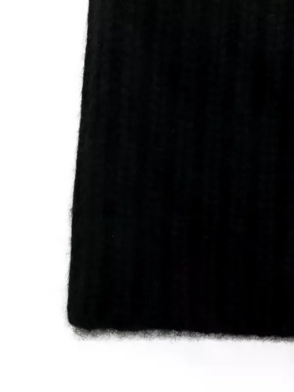 HURRAY Ribbed Cashmere Beanie - Black
