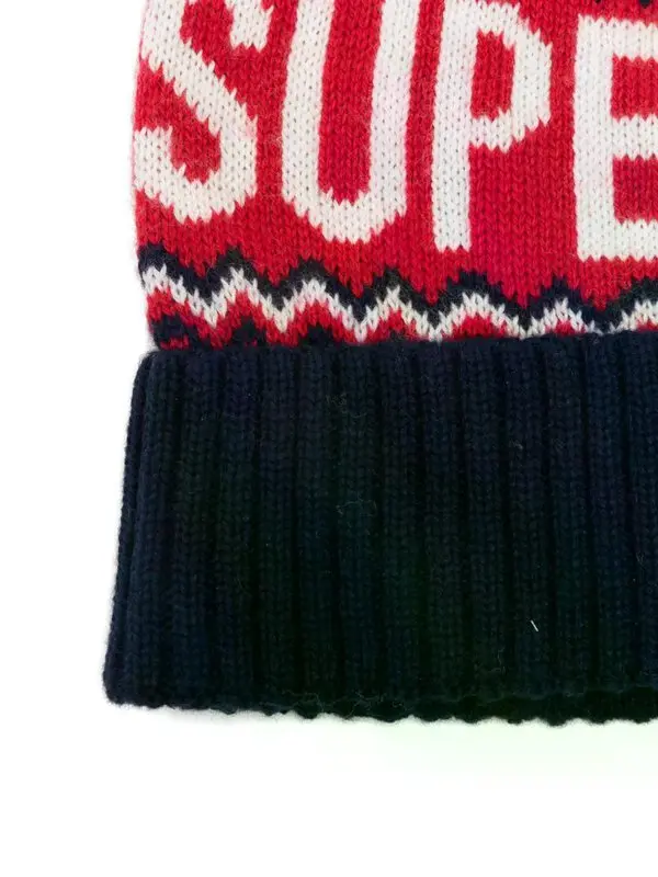Superdry Pompom-detail Patterned Beanie
