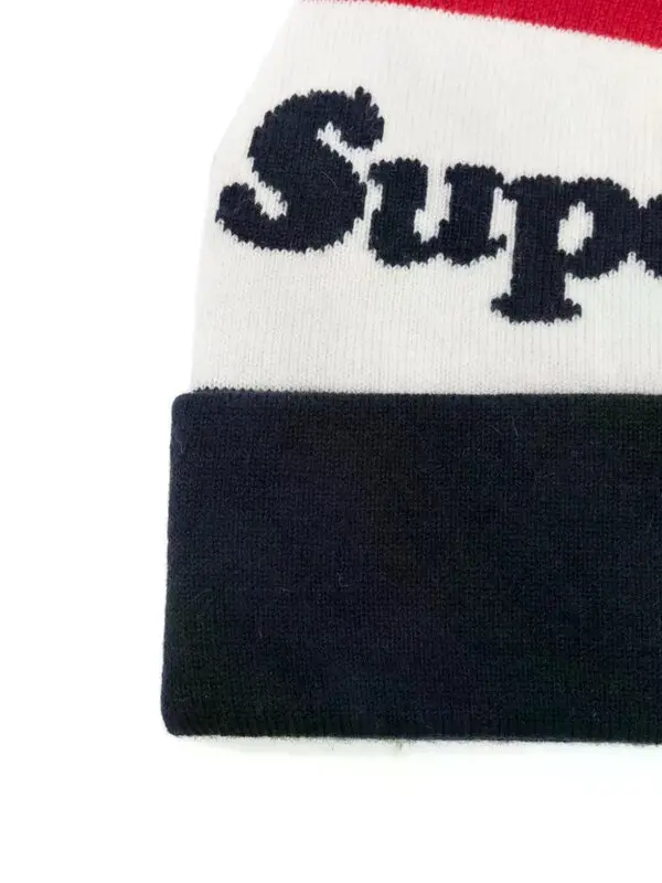 Superdry Pom-pom Detail Striped Beanie