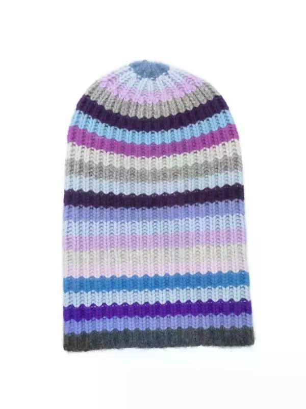 HURRAY Striped Cashmere Beanie - Blue