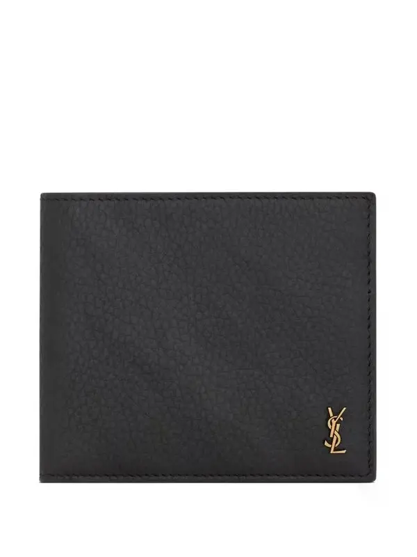 Saint Laurent Logo Leather Wallet - Black