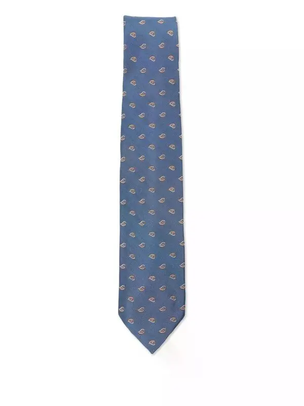 BARBA NAPOLI Paisley-pattern Tie - Blue