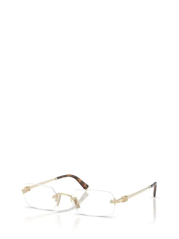 Miu Miu Rectangular Eyeglasses - Gold