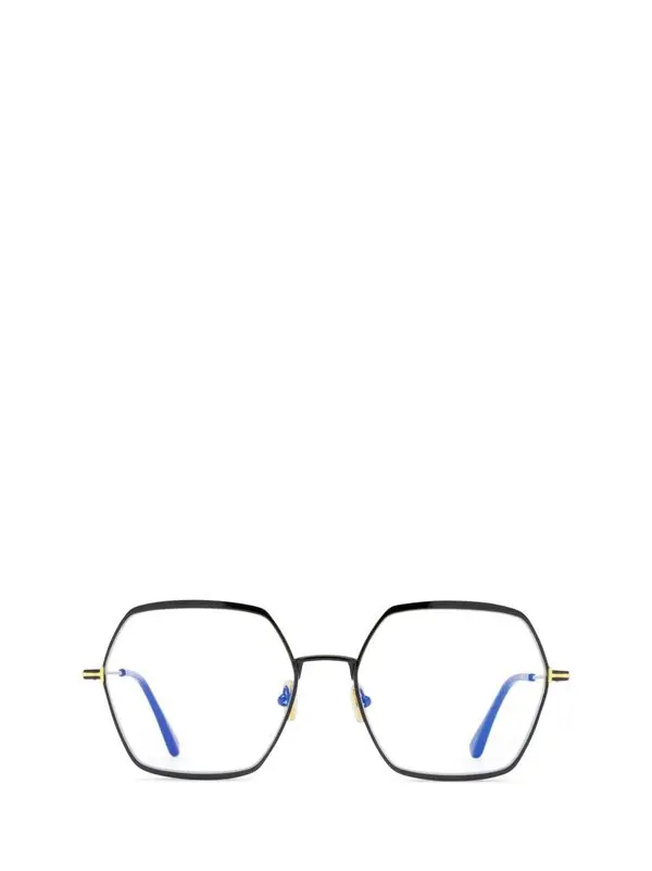 TOM FORD Metal Octagon Eyeglasses - Shiny Black