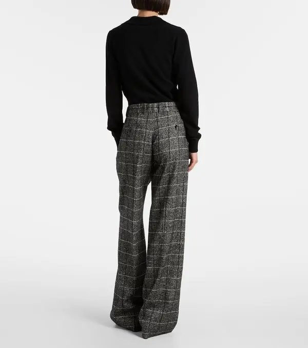 Dolce & Gabbana High-rise Wool-blend Wide-leg Pants