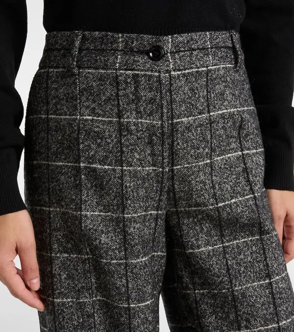 Dolce & Gabbana High-rise Wool-blend Wide-leg Pants