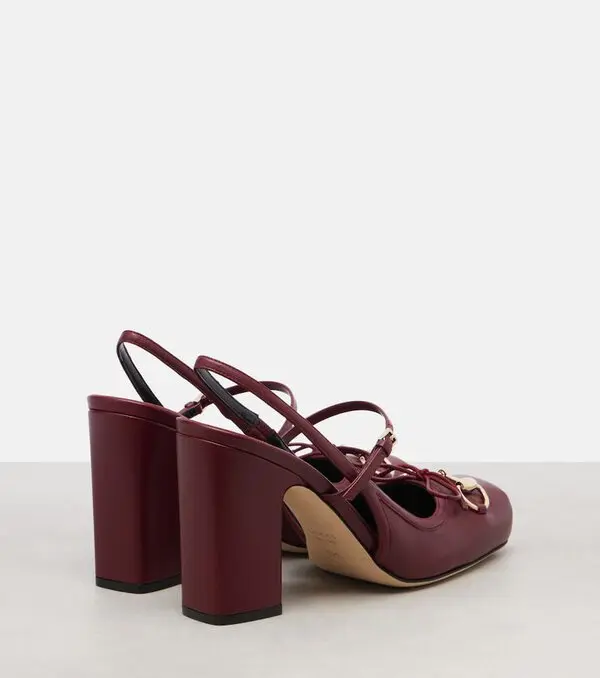 Gucci Horsebit Leather Slingback Pumps