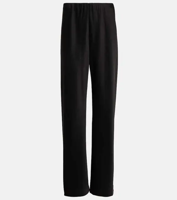 Vince High-rise Satin Straight Leg Pants - Black