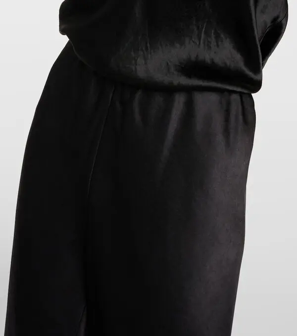 Vince High-rise Satin Straight Leg Pants - Black