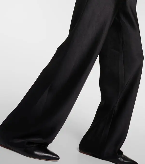 Vince High-rise Satin Straight Leg Pants - Black