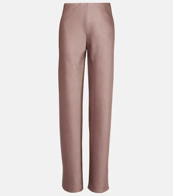 Vince High-rise Satin Straight Pants - Pink
