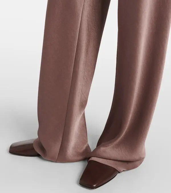 Vince High-rise Satin Straight Pants - Pink