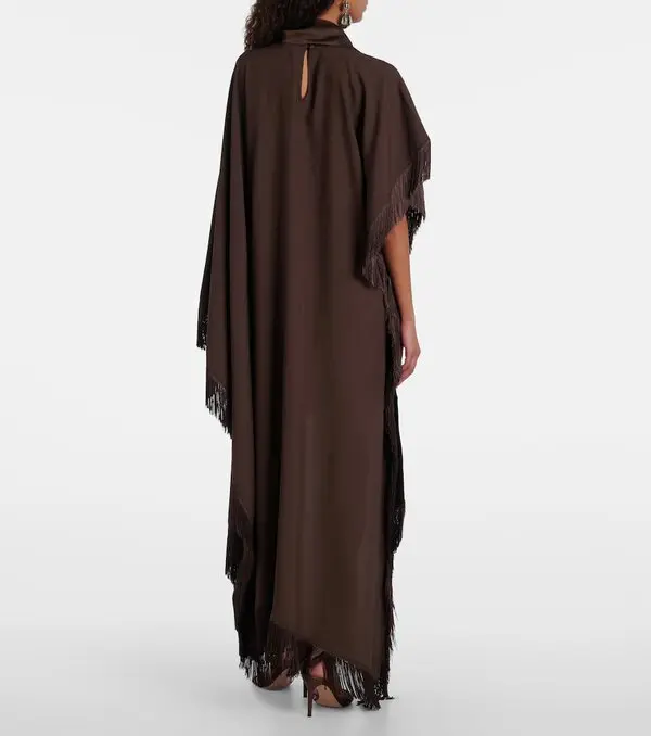 TALLER MARMO California Fringed Satin Kaftan
