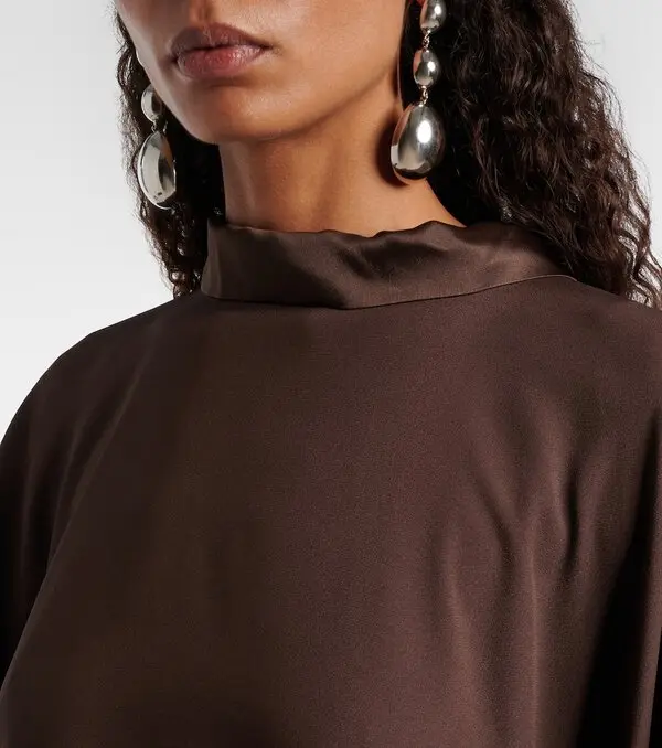 TALLER MARMO California Fringed Satin Kaftan