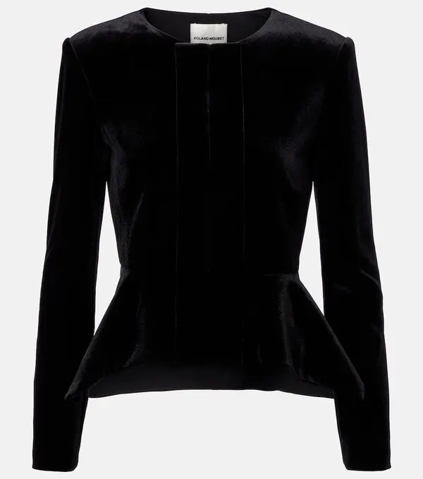 Roland Mouret Velvet Peplum Jacket - Black