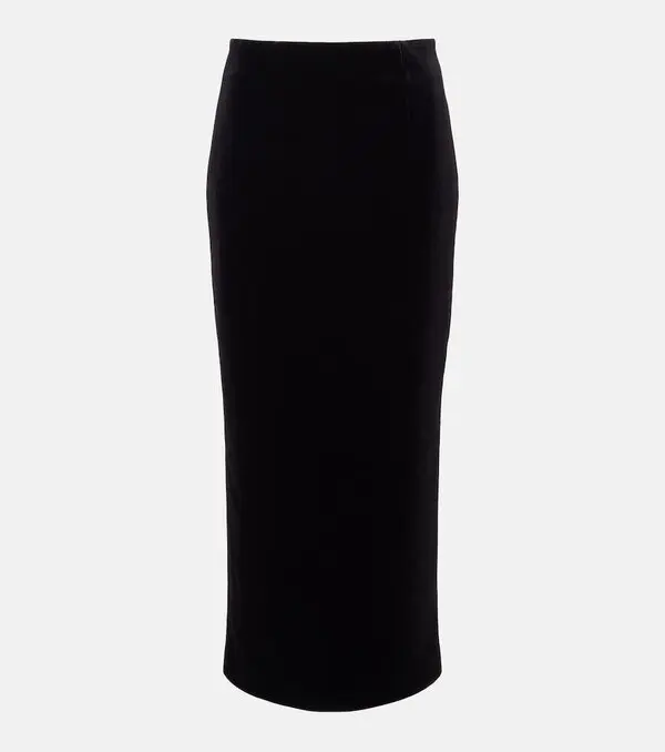 Roland Mouret Velvet Midi Skirt - Black