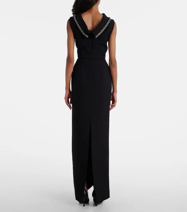 Roland Mouret Embellished Crêpe Gown - Black