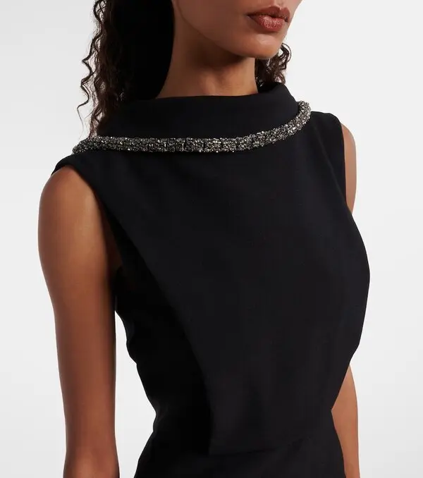 Roland Mouret Embellished Crêpe Gown - Black