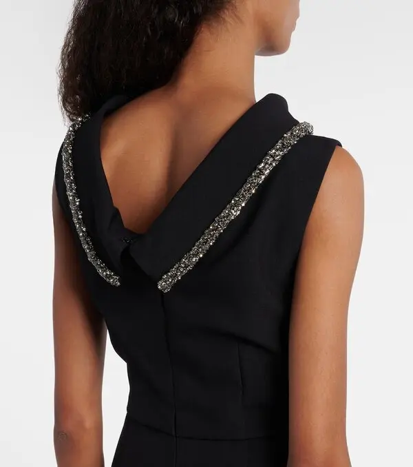 Roland Mouret Embellished Crêpe Gown - Black
