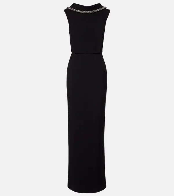 Roland Mouret Embellished Crêpe Gown - Black
