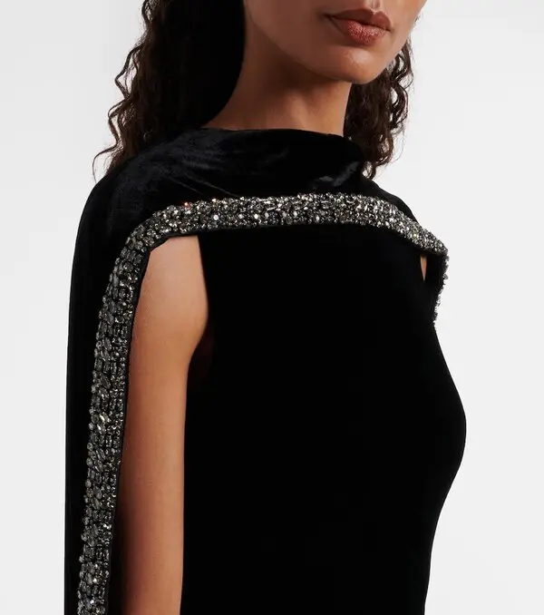 Roland Mouret Embellished Velvet Gown