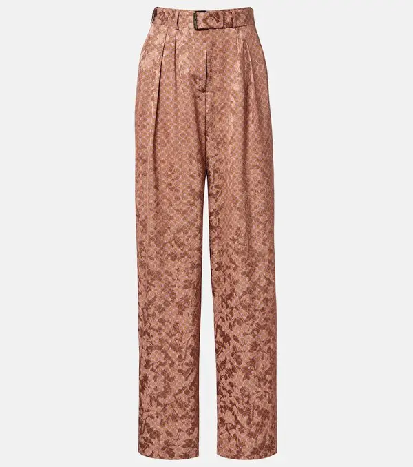 Dries Van Noten Belted Printed Wide-leg Pants - Multicoloured