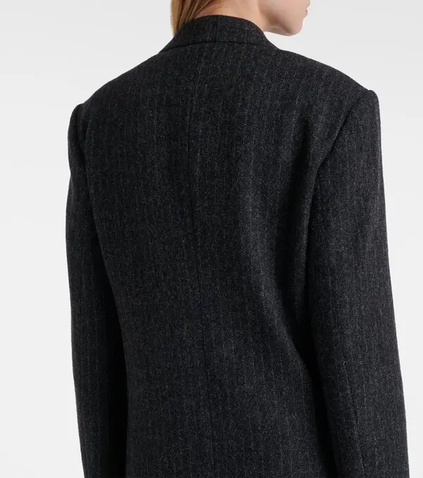 Dries Van Noten Chalk Stripe Wool Coat