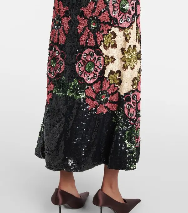 La DoubleJ Clingy Swing Sequined Maxi Dress