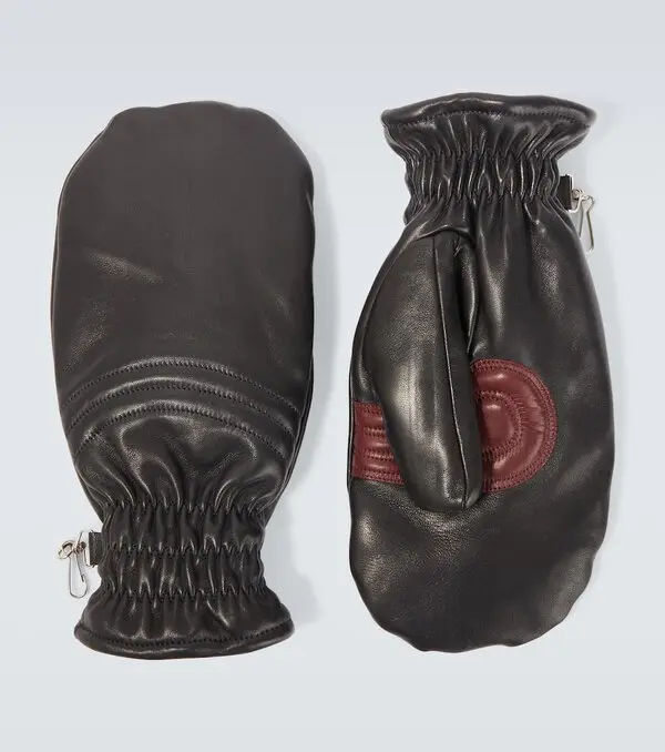 Our Legacy Spheric Shearling-lined Leather Mittens - Black