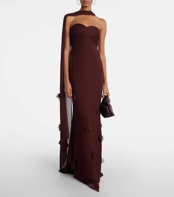SELF-PORTRAIT Scarf-detail Jersey Gown