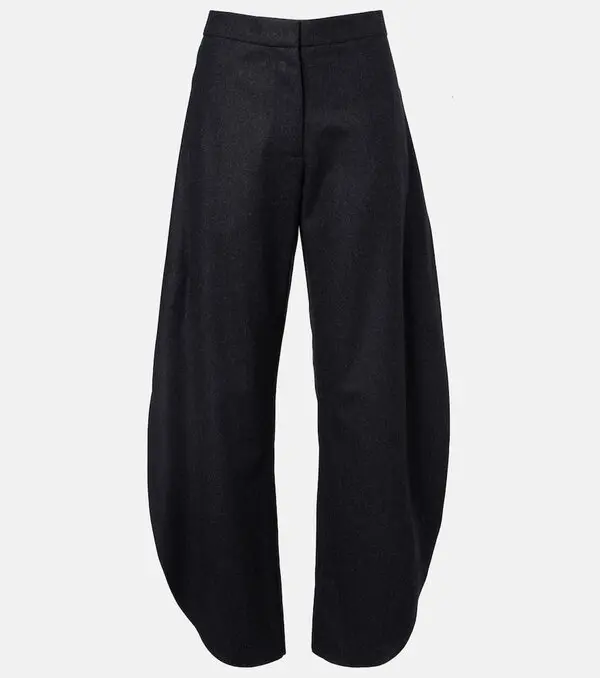 Alaïa Wool Barrel-leg Trousers - Grey