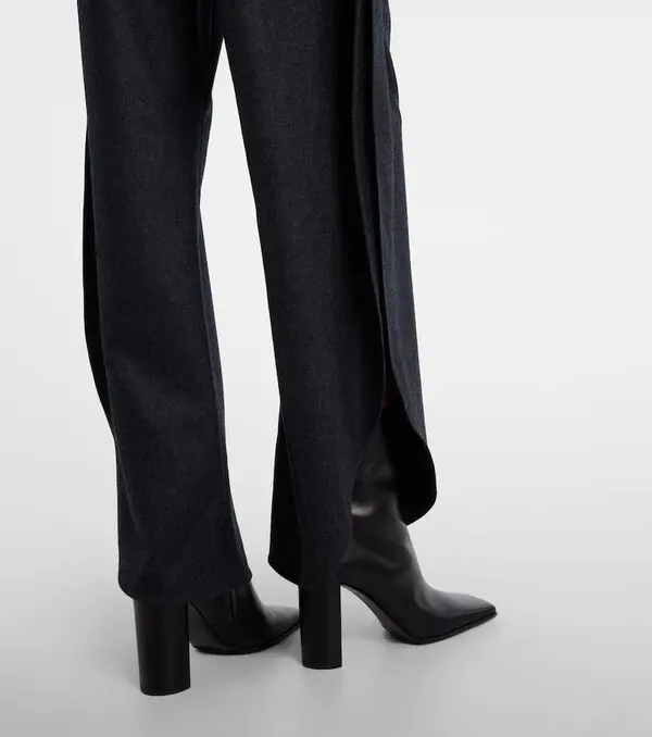 Alaïa Wool Barrel-leg Trousers - Grey