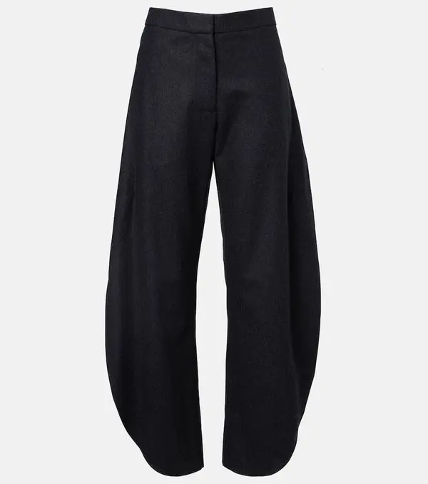 Alaïa Wool Barrel-leg Trousers - Grey