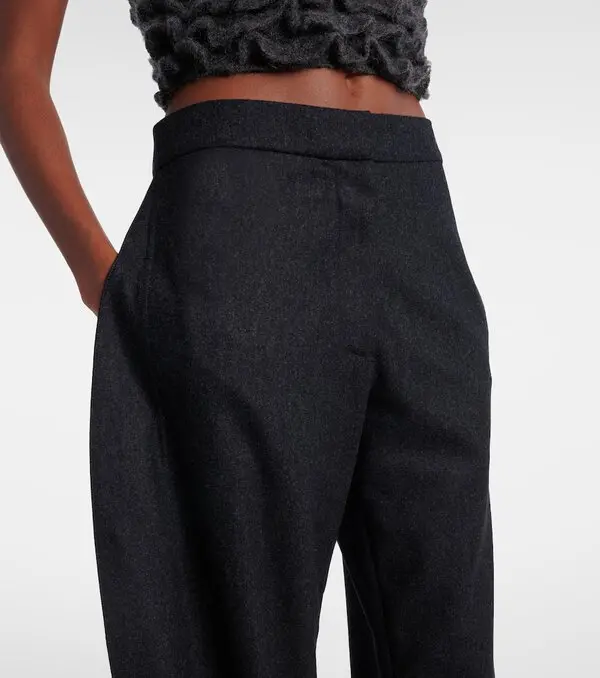Alaïa Wool Barrel-leg Trousers - Grey