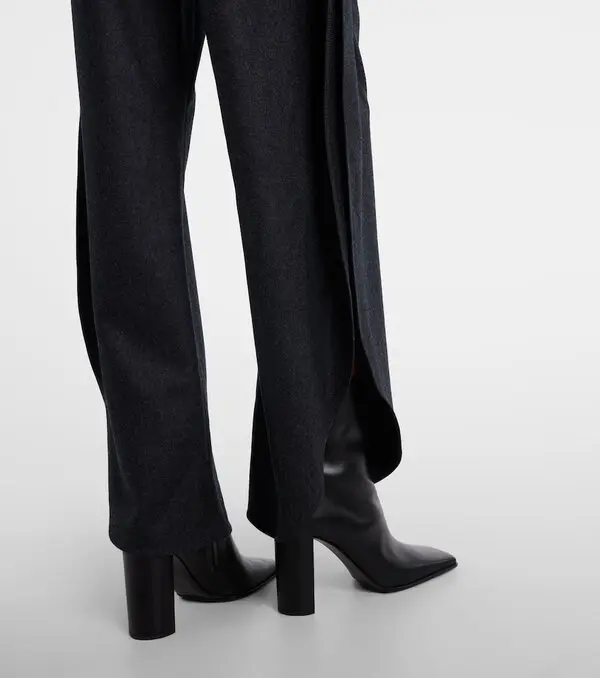 Alaïa Wool Barrel-leg Trousers - Grey