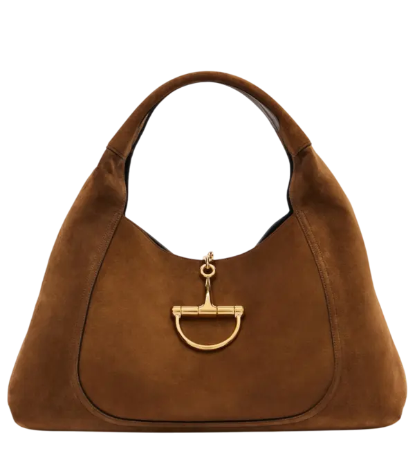 Gucci Softbit Maxi Suede Shoulder Bag