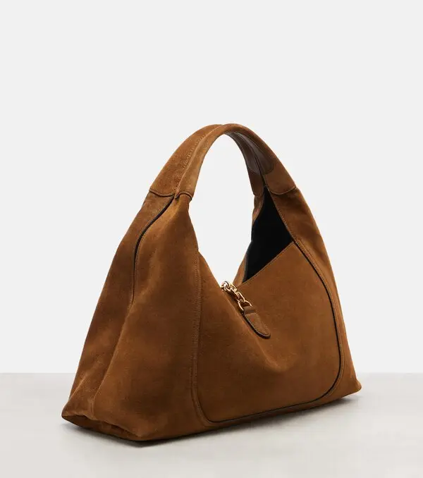Gucci Softbit Maxi Suede Shoulder Bag