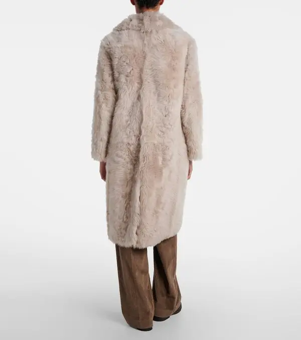 Brunello Cucinelli Double-breasted Shearling Coat - Beige