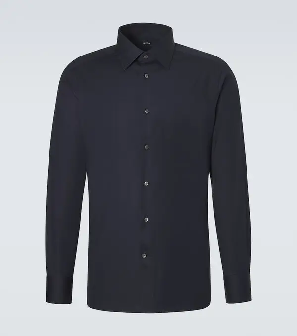 Zegna Cotton-blend Shirt - Blue