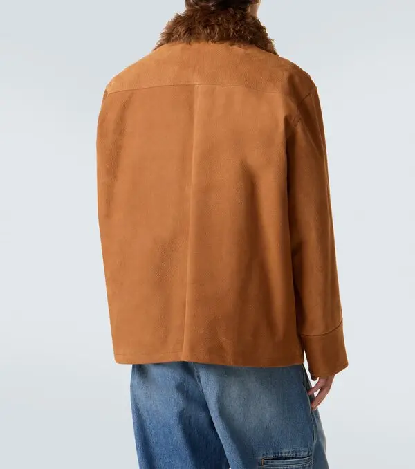 Plan C Shearling-trimmed Suede Field Jacket